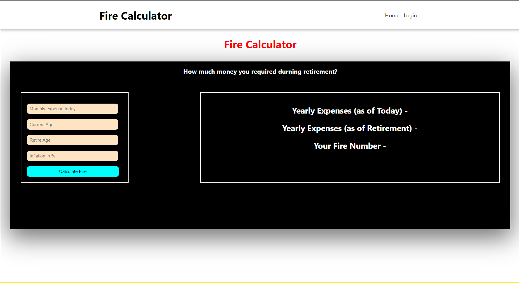 GitHub - abhishek1337chatterjee/Fire-Calculator: The fire calculator is ...