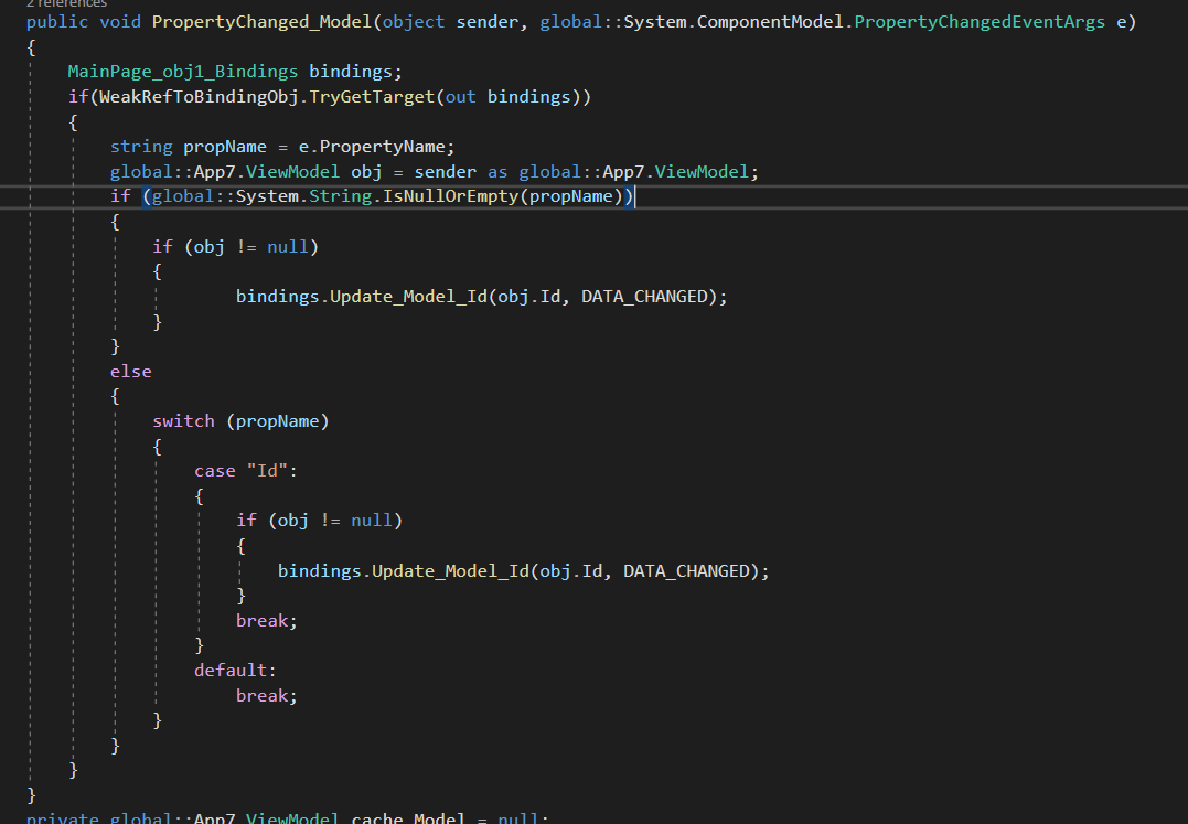 PropertyChanged does not update all bindings with null · Issue #4576 · unoplatform/uno · GitHub