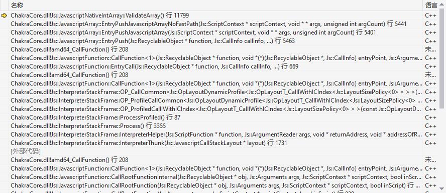 Segment Fault In Javascriptarray Entrypushjavascriptarraynofastpath · Issue 6510 · Chakra