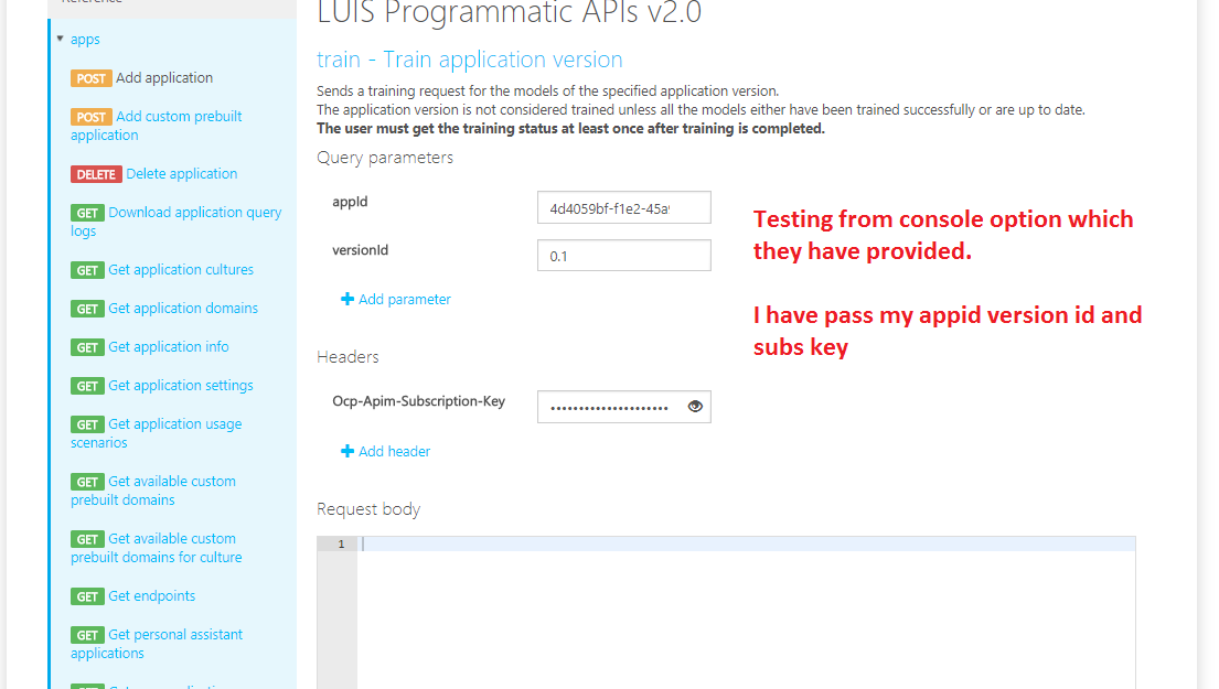 [LUIS] Programmatic API? · Issue #3083 · microsoft/botframework-sdk · GitHub