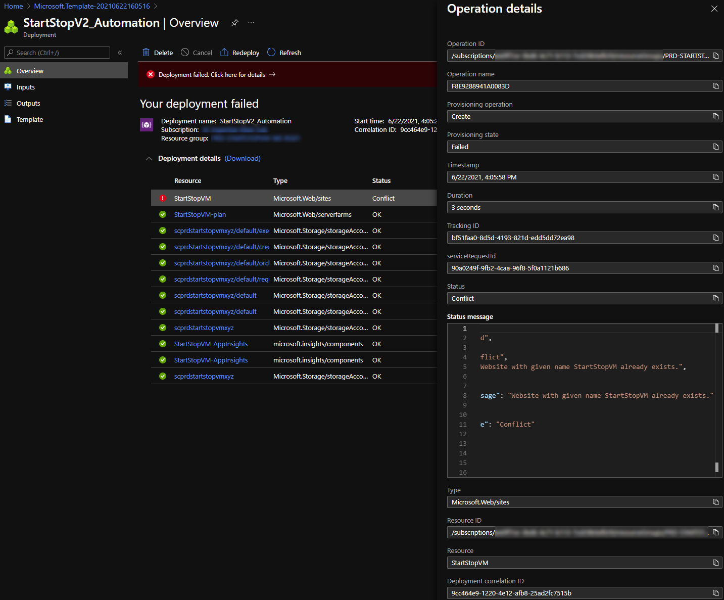 Website with given name StartStopVM already exists · Issue #11 · microsoft/startstopv2 ...