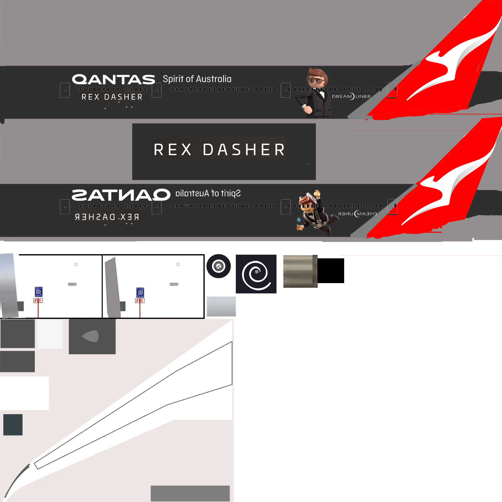 REQUEST: Qantas B787-9 R E X D A S H E R · Issue #147 · kolos26/GEOFS-LiverySelector · GitHub
