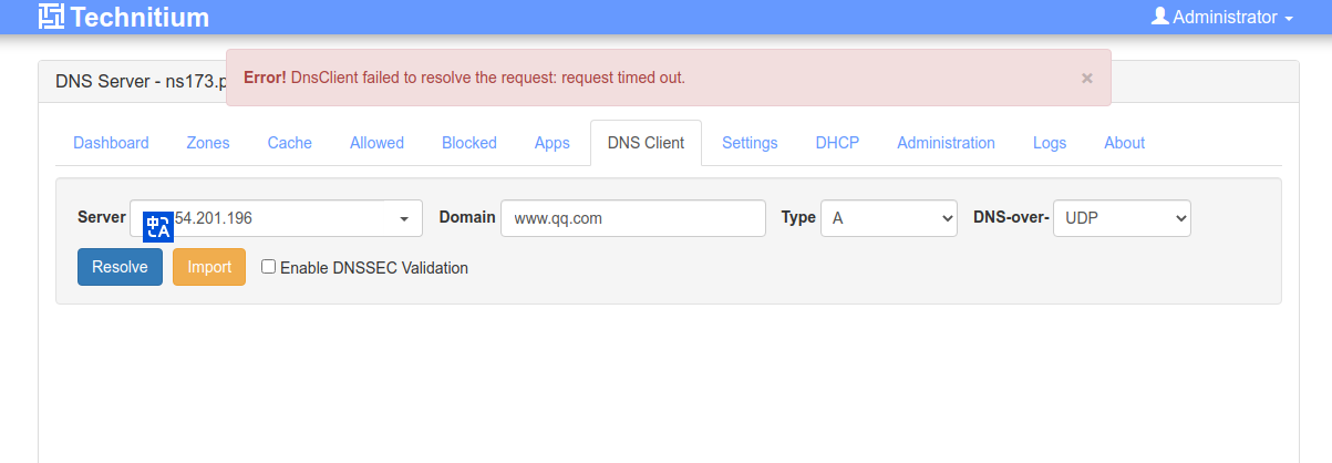 ServerFailure · Issue #510 · TechnitiumSoftware/DnsServer · GitHub