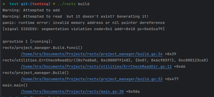 Rectx Build Causes Crash If Source And Build Directory Are Not Set