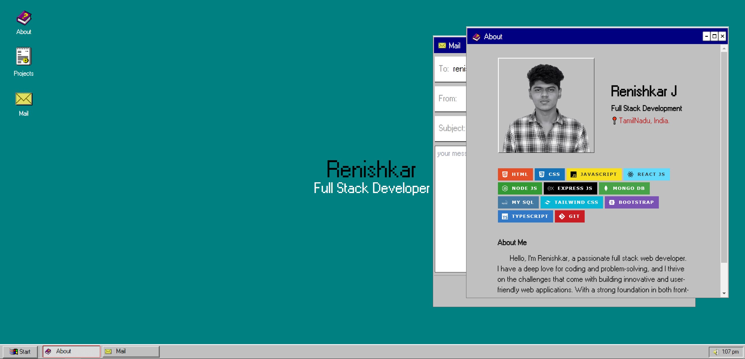 GitHub - renish47/windows95_portfolio: My web portfolio whose design is ...