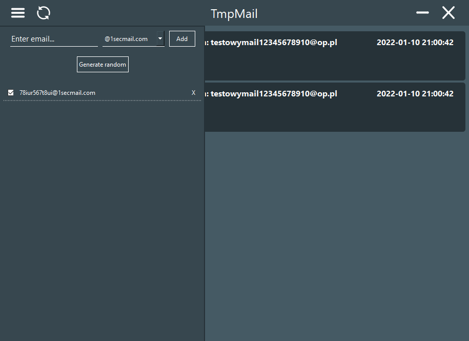 GitHub - dominiktr/TmpMailQt: Qt-based client for temporary mail api (https://www.1secmail.com ...