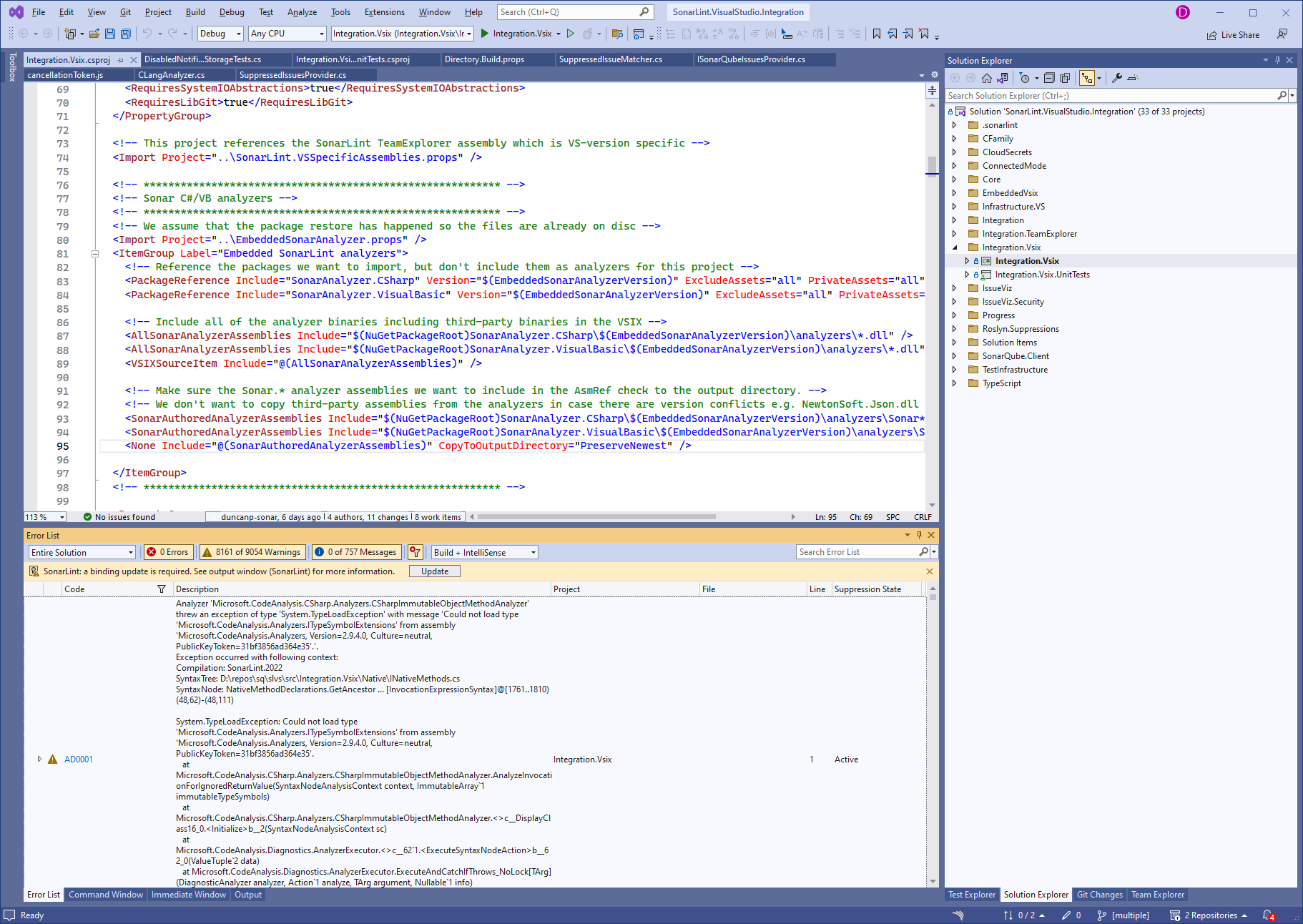 AD0001 errors from SonarAnalyzer.CSharp when opening SLVS solution · Issue #3476 · SonarSource ...