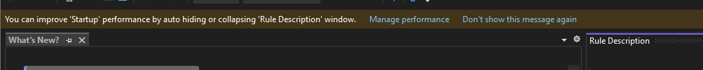 Avoid gold bar referring to Rule Description tool window when VS starts · Issue #3610 ...