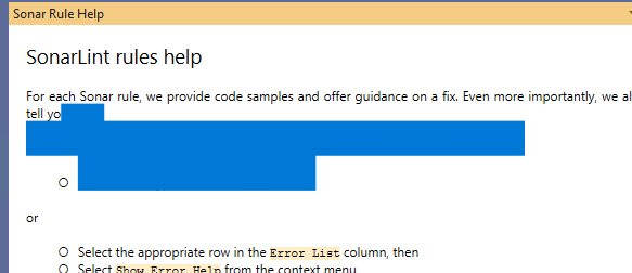 [RuleHelp] Text highlight obscures text (VS2019 only) · Issue #3649 · SonarSource/sonarlint ...