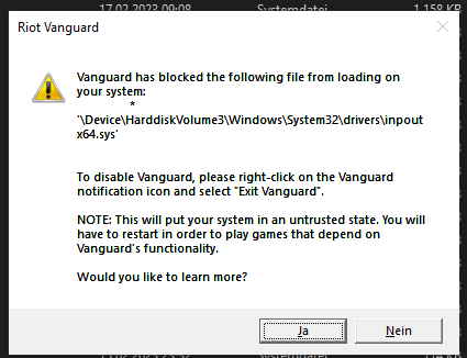 Vanguard block inpoutx64.sys · Issue #165 · mathoudebine/turing-smart-screen-python · GitHub