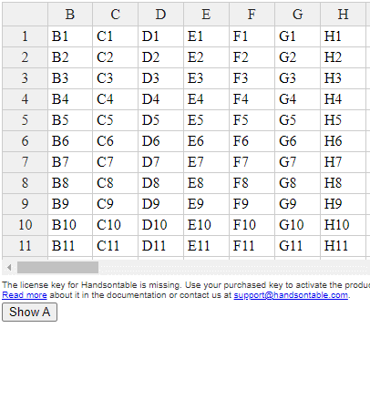 [8.0.0+] Showing a high-header hidden column misaligns table layers ...