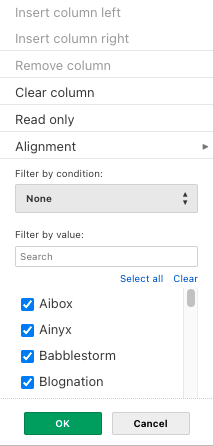 Filter the result after filter is different from excel · Issue #9224 ...