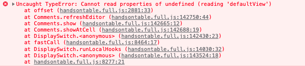 [12.1.0+] Comments with fixed columns throw error and show comment box ...