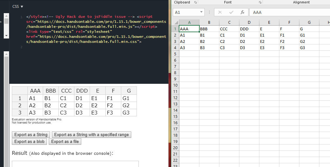 First Column header in CSV export as Blob has double quotes around ...