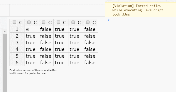 If any of cells is specified as a `checkbox` changing a checkbox in a header produces an error ...