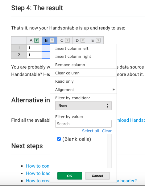Different font size in the filter list of the dropdown menu · Issue #5948 · handsontable ...
