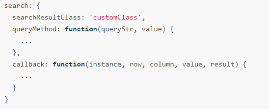 The search option is missing a function tag · Issue #8487 · handsontable/handsontable · GitHub
