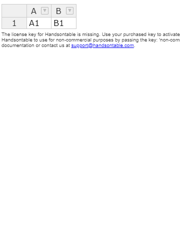 Handsontable Readonly