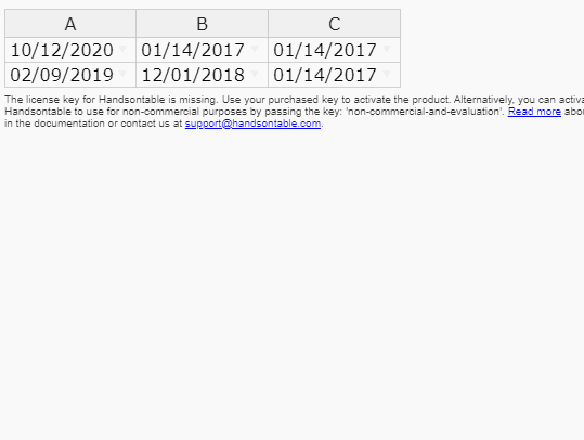 The `datePickerConfig` is inherited by other `date` type columns that ...
