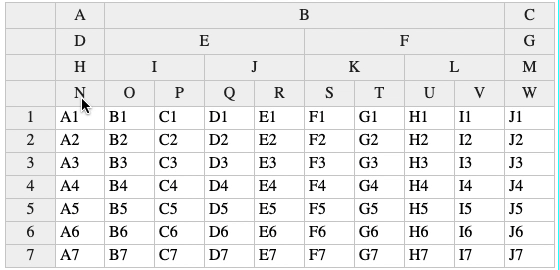 Autofill, when used on column header does not draw top border when nestedHeaders are used ...