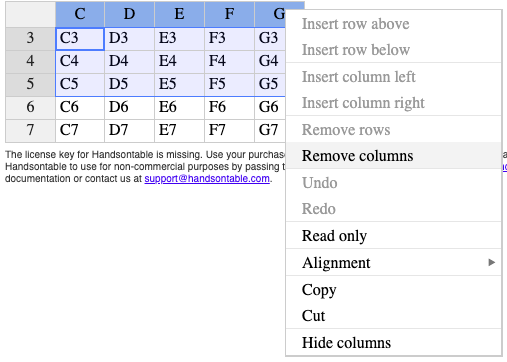 [8.0.0+] maxCols/Rows with hiddenColumns/rows and larger dataset ...