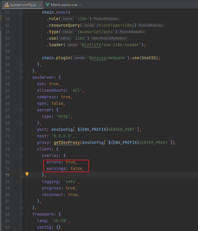 Wepack Devserver Client Overlay Not Work · Quasarframework Quasar · Discussion 15587 · Github