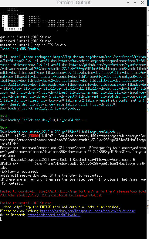 OBS runtime issues · Issue #1981 · Botspot/pi-apps · GitHub