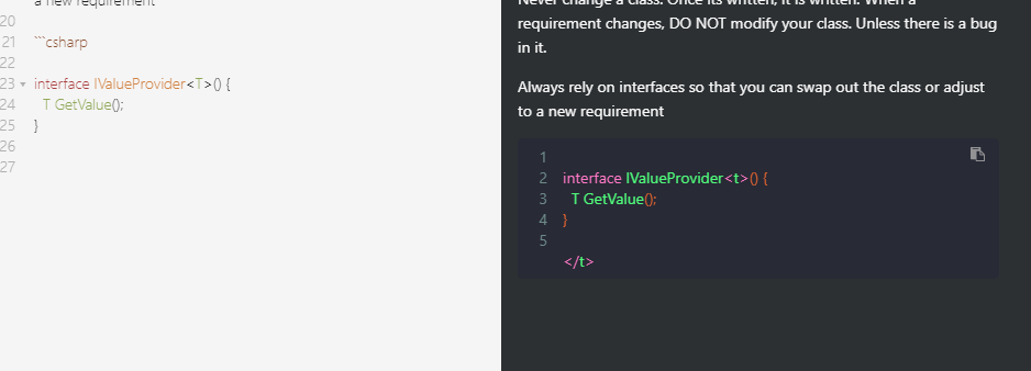 When working with C# Generics, it tries to turn my Code into HTML ...