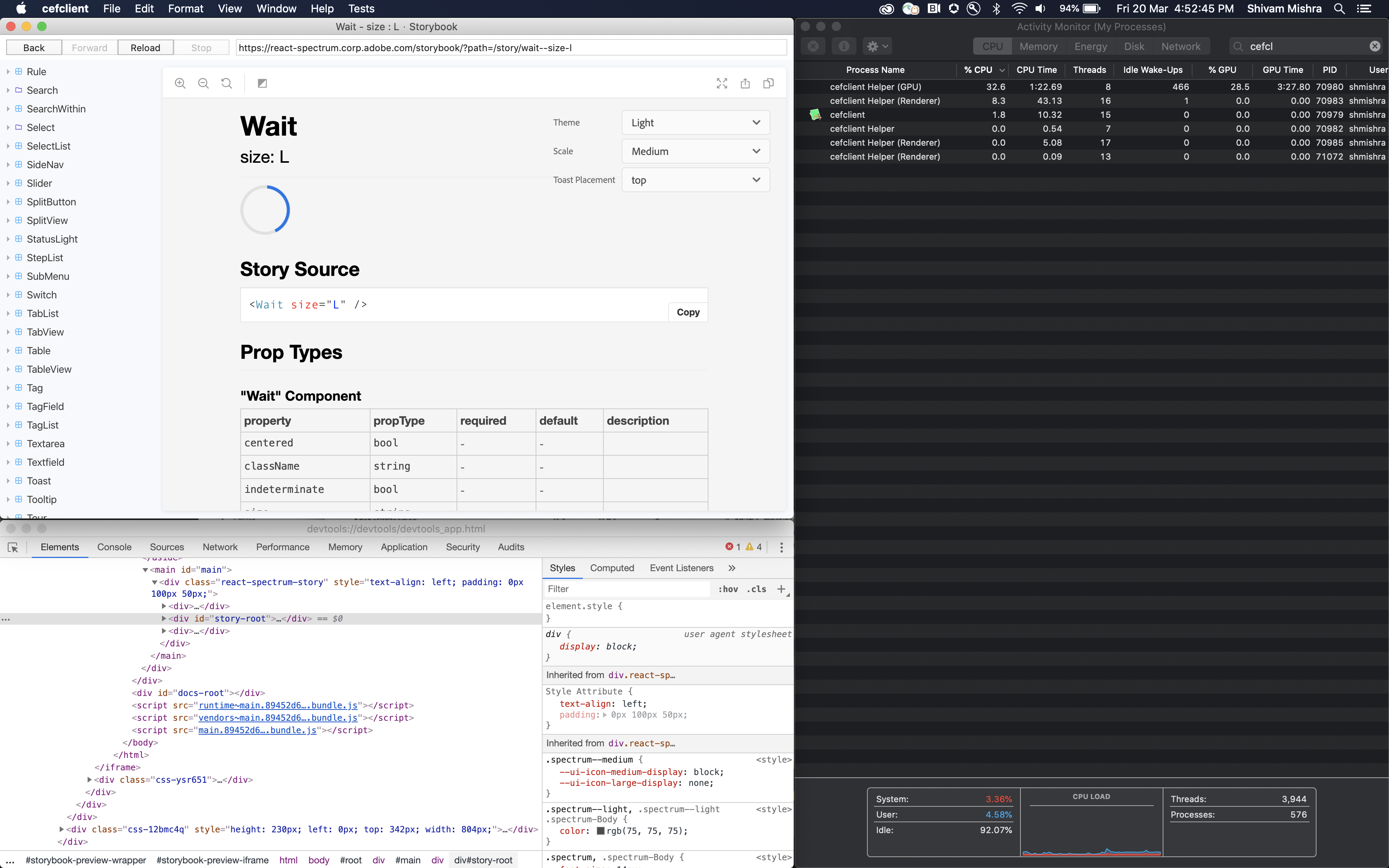 Spectrum loader takes up a lot of CPU/GPU cycles · Issue #722 · adobe/spectrum-css · GitHub