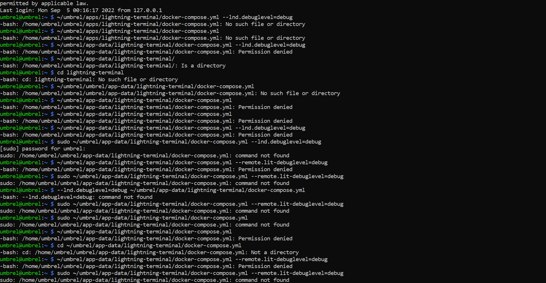 Unable to access Terminal after LN 15.1 update · Issue #414 · lightninglabs/lightning-terminal ...