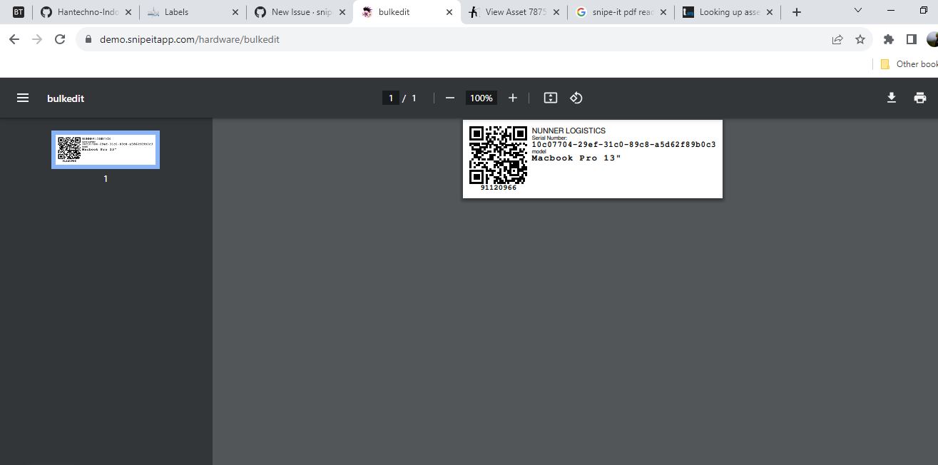 The QR Code is generated and showing, but it's not in PDF format ...