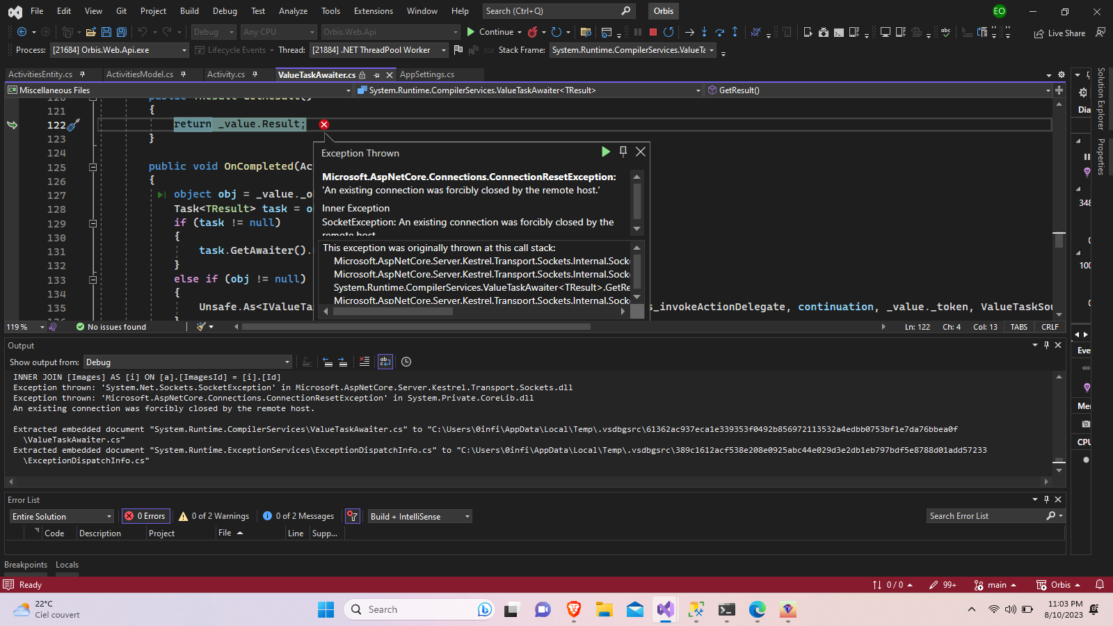 An Existing Connection Was Forcibly Closed By Remote Host On Appshell · Issue 50033 · Dotnet