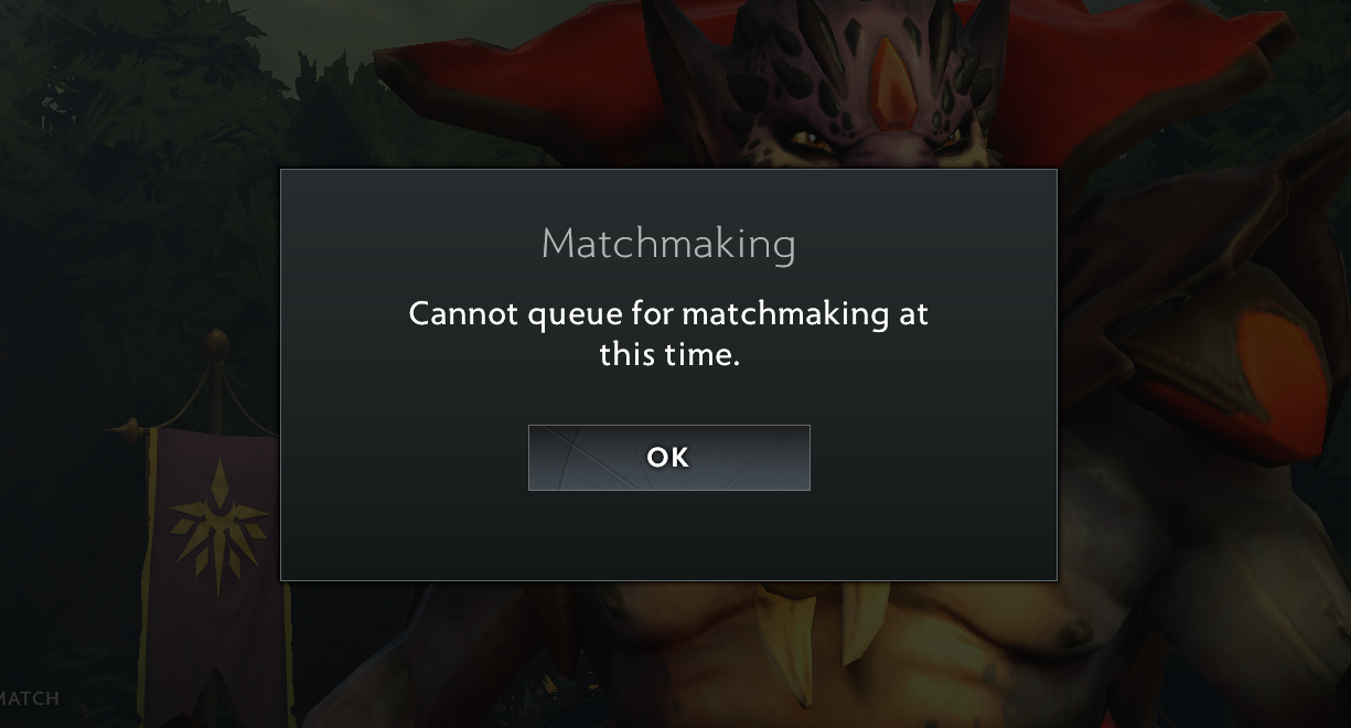 "Cannot queue for matchmaking at this time" error when trying to queue overthrow · Issue #1310 ...