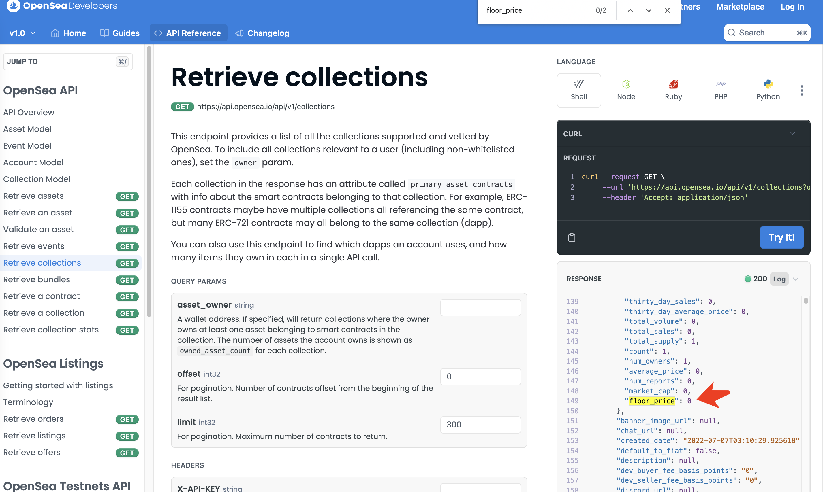 Retrieve collections API response data's floor_price always zero · Issue #658 · ProjectOpenSea ...