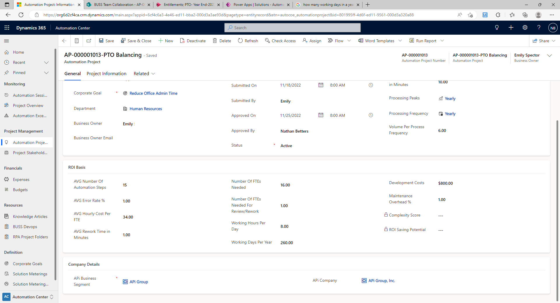 [Automation - BUG] Observed ROI calculation is happening with hard coded Process frequency ...