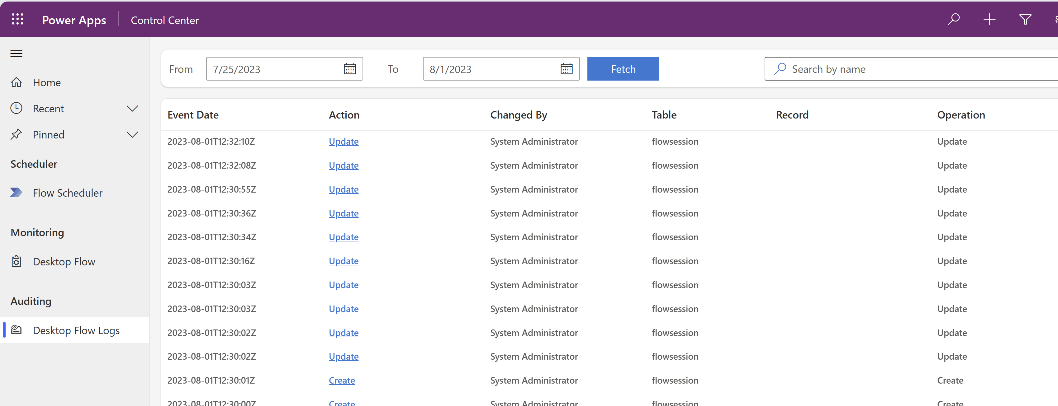 [Automation Kit - Feature]: Add new column 'Desktop Flow' in desktop flow Logs screen and minor ...