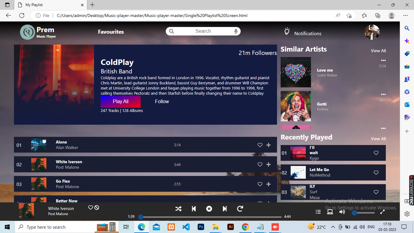 GitHub - premshah76/Music-player