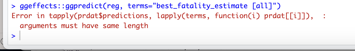 ggpredict produces single predicted value for continuous variable · Issue #405 · strengejacke ...