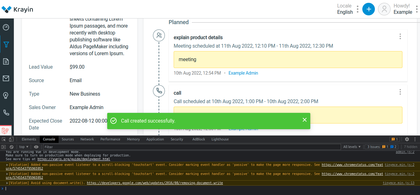 Intermittent 500 Error When Admin Is Adding An Activity · Issue 1020 · Krayinlaravel Crm · Github