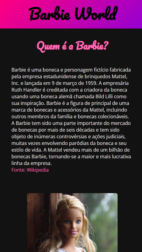 GitHub - Gabrieluser430/barbie-quiz: Barbie website implemented with no dependencies.