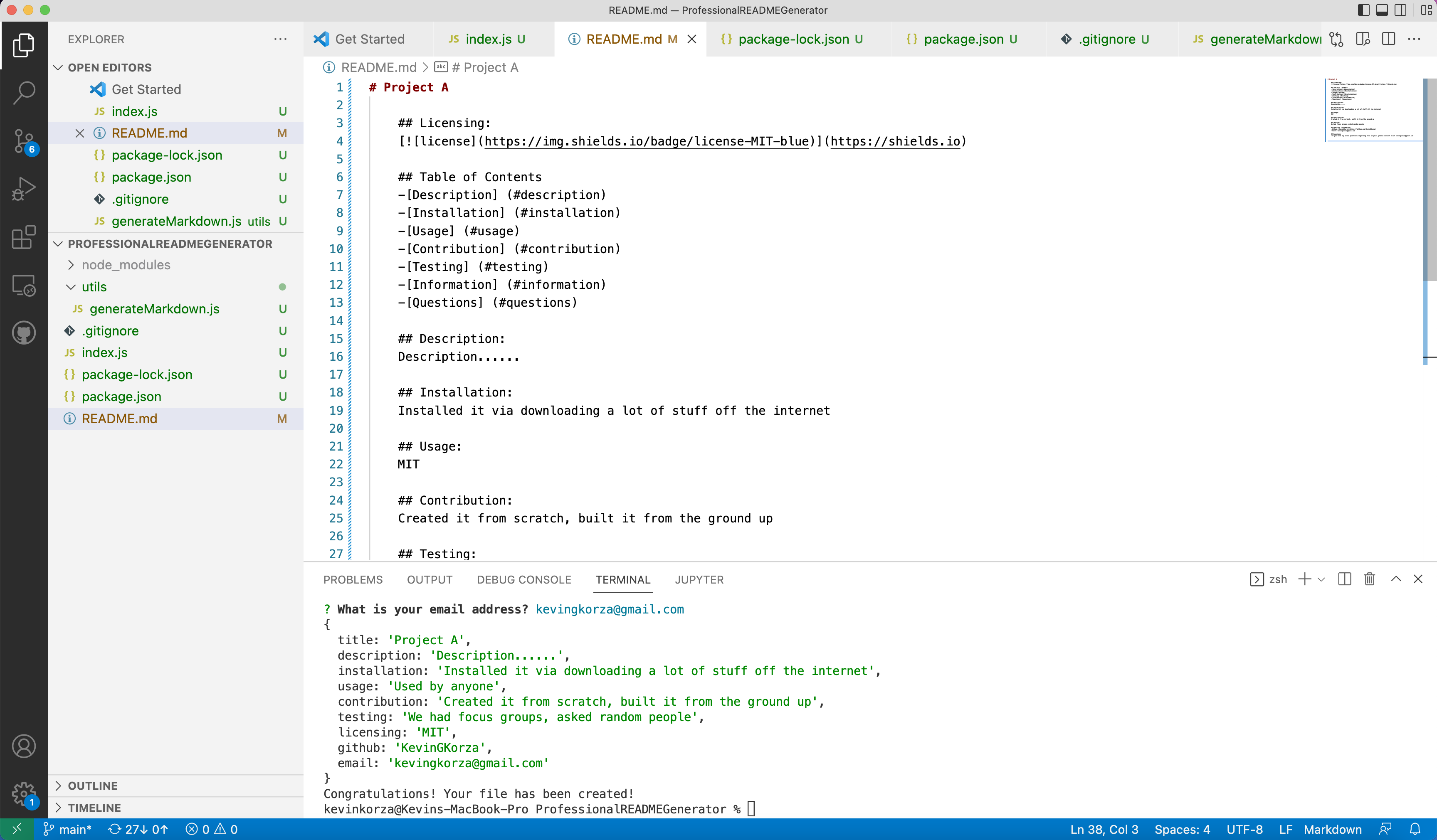 Github Kevingkorzaprofessionalreadmegenerator