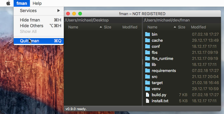 Cannot quit fman with cmd+Q in macOS. · Issue #327 · fman-users/fman · GitHub