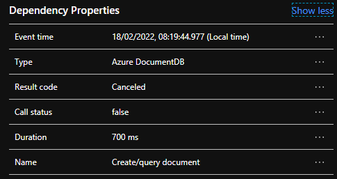 Create/query document Dependecy calls Canceled on Linux · Issue #3032 · Azure/azure-cosmos ...