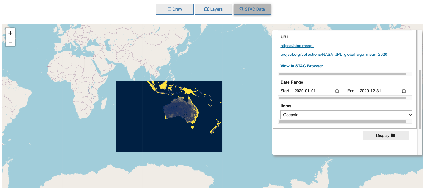 Ability To Visualize Multiple Stac Layers On A Map As A Mosaic · Issue 65 · Maap Project Stac