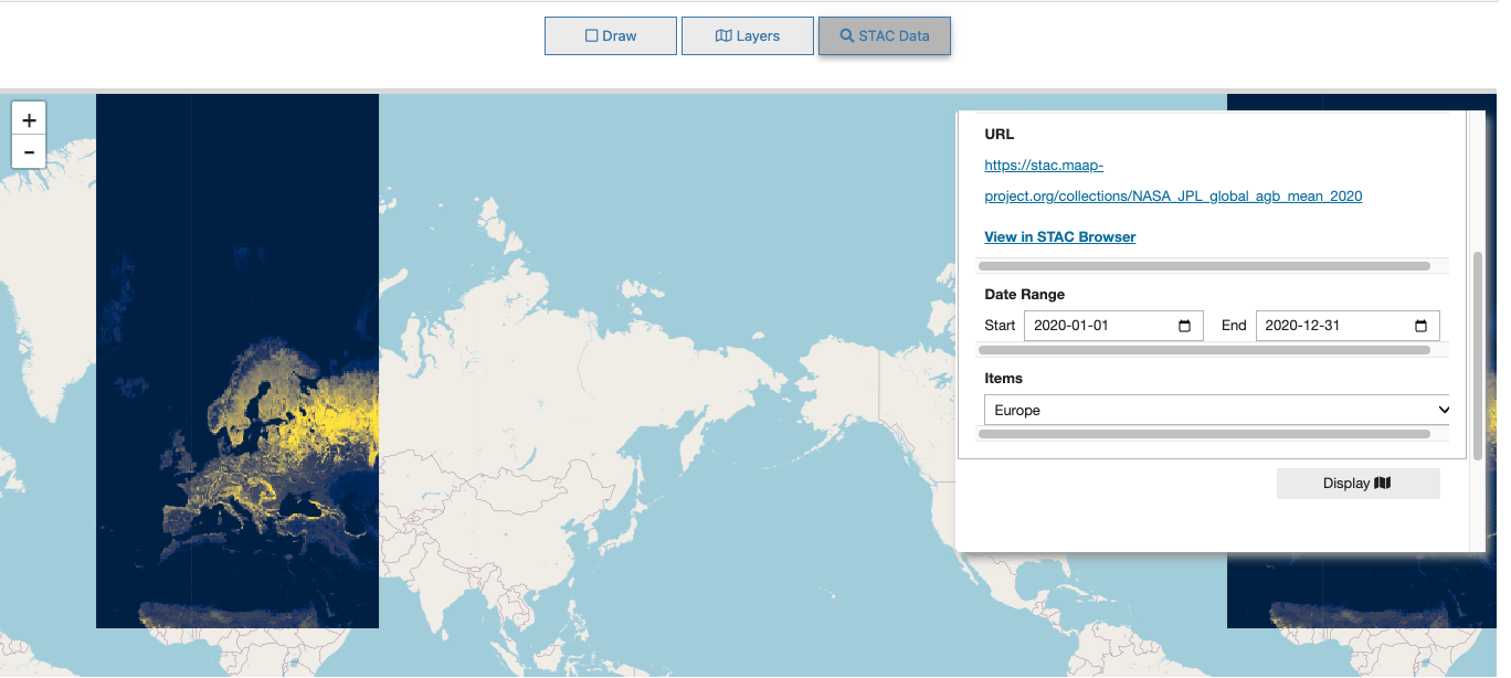 Ability To Visualize Multiple Stac Layers On A Map As A Mosaic · Issue 65 · Maap Project Stac