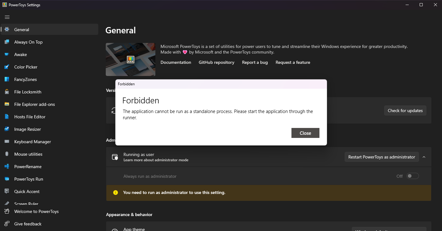 Forbidden · Issue #22377 · microsoft/PowerToys · GitHub Forbidden · Issue #22377 · microsoft/PowerToys · GitHub