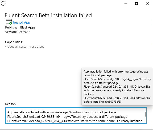 can't update FS · Issue #283 · adirh3/Fluent-Search · GitHub