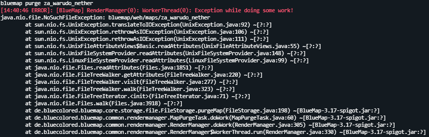 Purge throws error if map is already purged · Issue #490 · BlueMap-Minecraft/BlueMap · GitHub