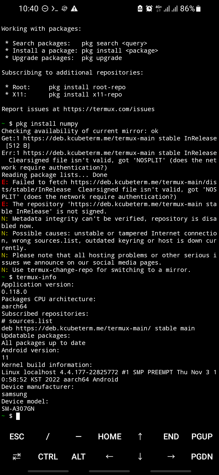 Bug Unable To Install Numpy · Issue 14452 · Termuxtermux Packages · Github