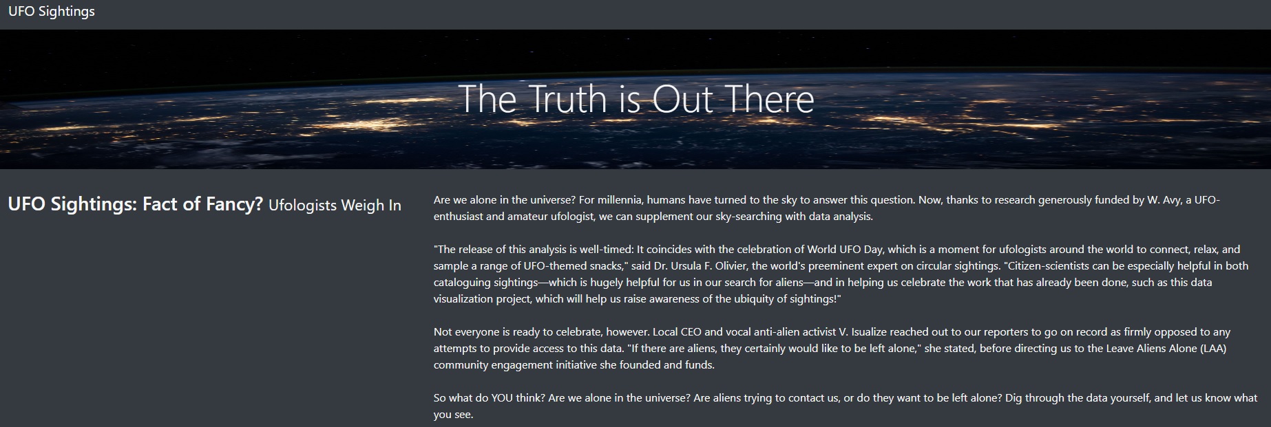 GitHub - ChristinaMarvel1/UFOs: JavaScript, Bootstrap, and UFOs